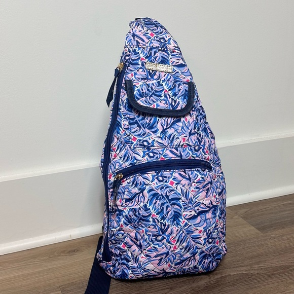 Simply Southern | Bags | New Simply Southern Leaf Blue Pink Sling Bag ...